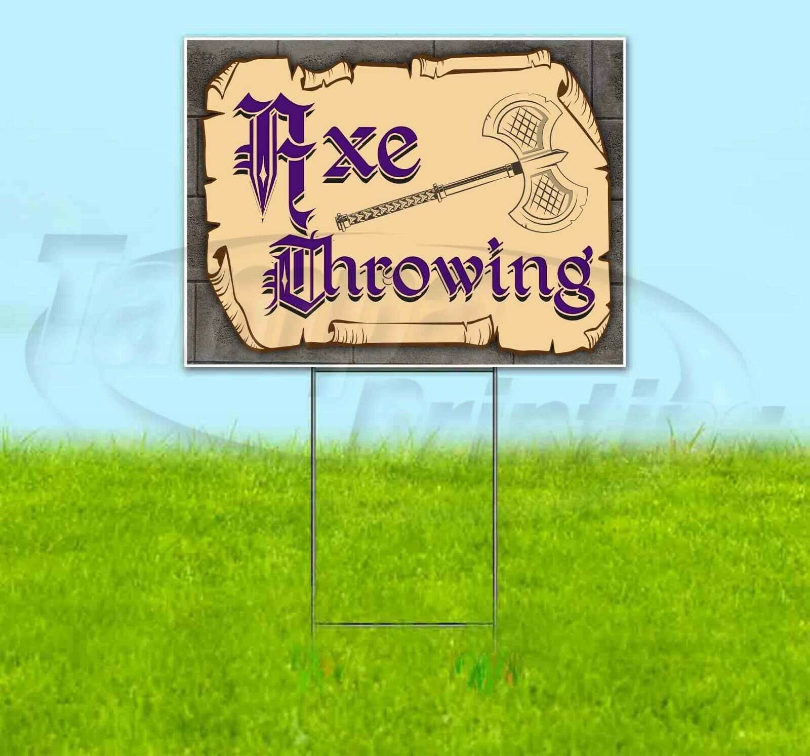 AXE THROWING 18x24 Yard Sign Corrugated Plastic Bandit Lawn Business ...