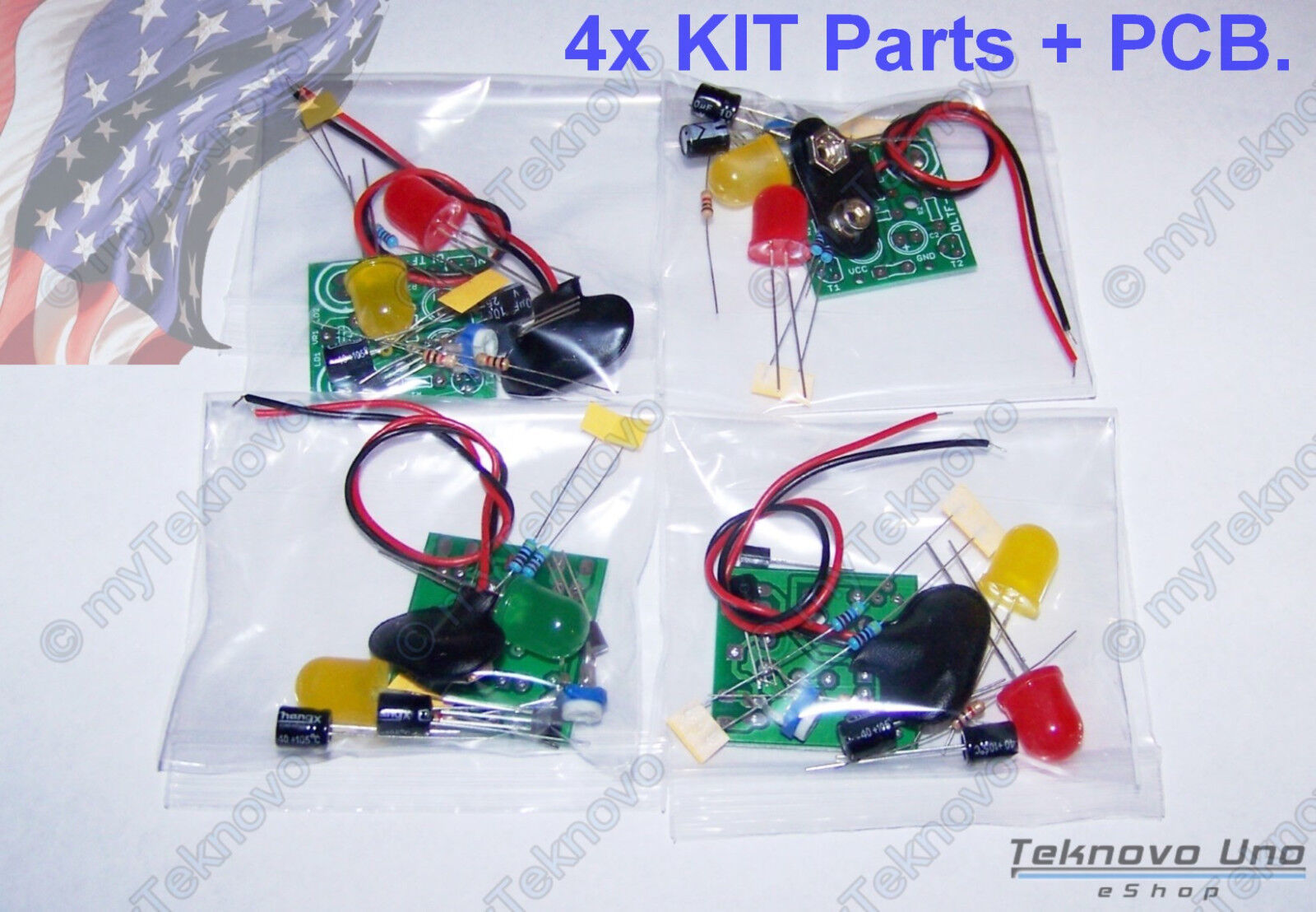 4x KIT Parts Dual JUMBO LED Adjustable Flasher Flip-Flop Transistorized ...
