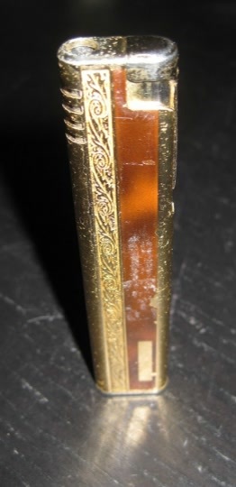 Vintage COLIBRI Tall Slim GOLD Tone Art Deco Gas Butane Lighter - Other