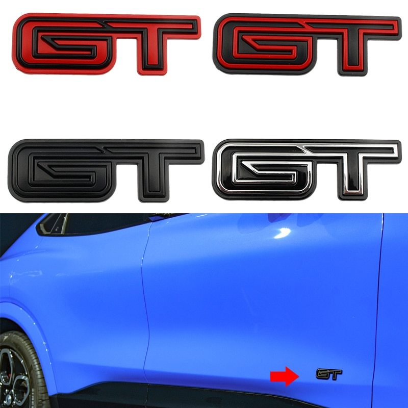 3D GT Logo Sticker for Mach-E Trunk GT emblem Stickers Car Modification ...