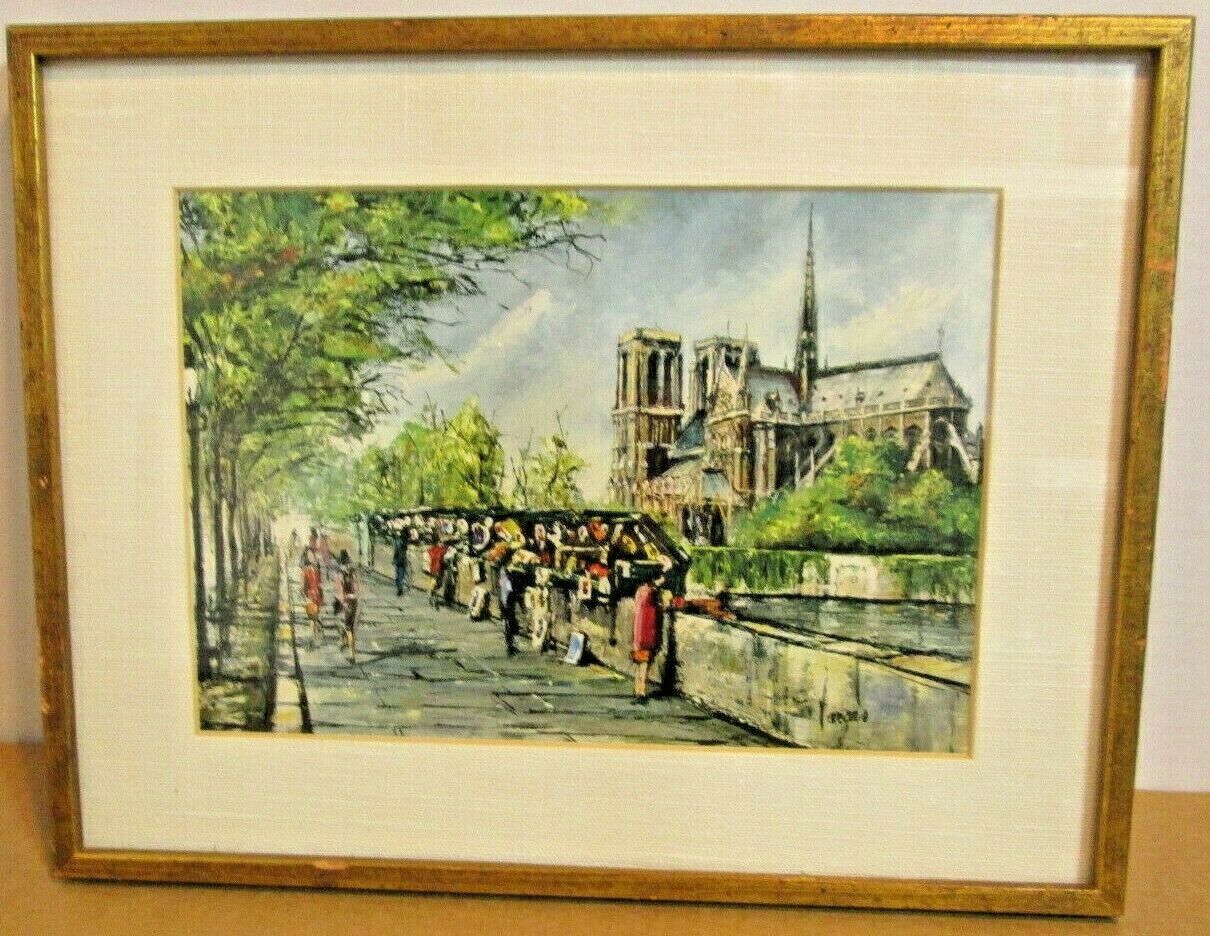 1972 Signed Lithograph Pedro Vargas Paris Notre Dame Abside Et Les ...