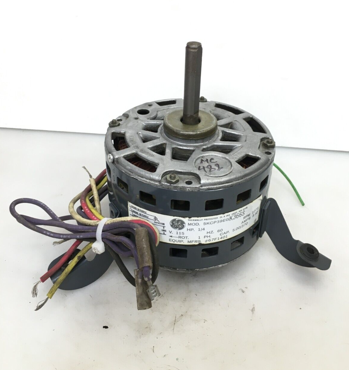 GE Motors 5KCP39EGK366S Blower Motor 1/4HP 1075RPM 115V 60Hz 67F1401 ...