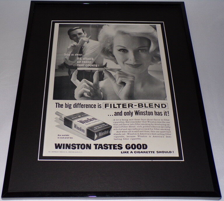 1960 Winston Cigarettes 11x14 Framed ORIGINAL Vintage Advertisement - Other