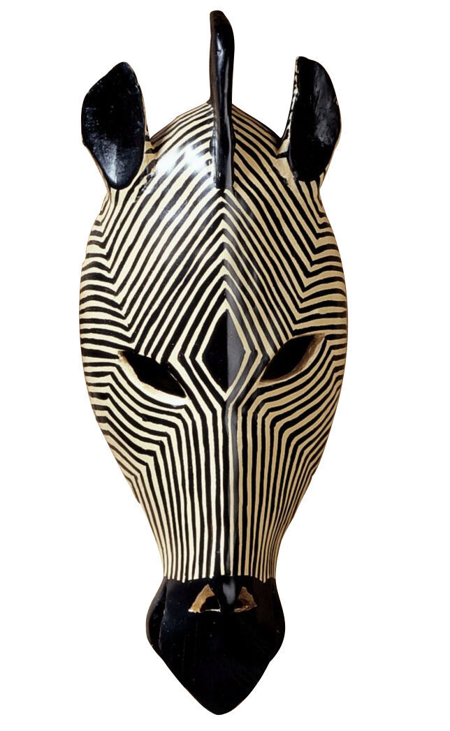 Zebra Wall Mask African Sculpture Replica Reproduction - Masks