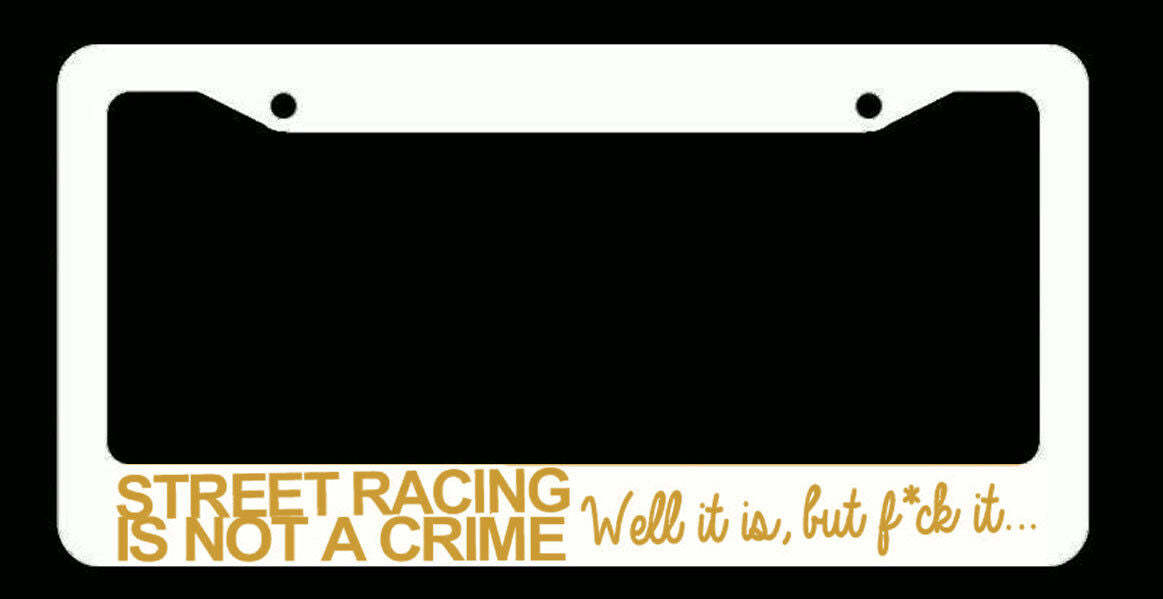 JDM Street Racing Tuner Drifting Funny White License Plate Frame Gold ...