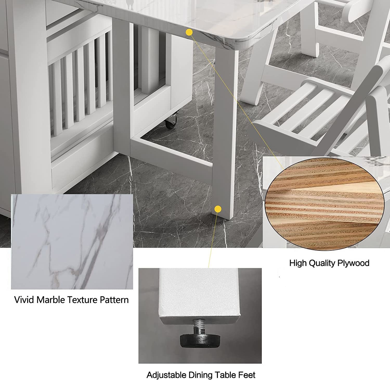 Movable Kitchen Table Extendable Dining Table Space Saving Table In 3 ...