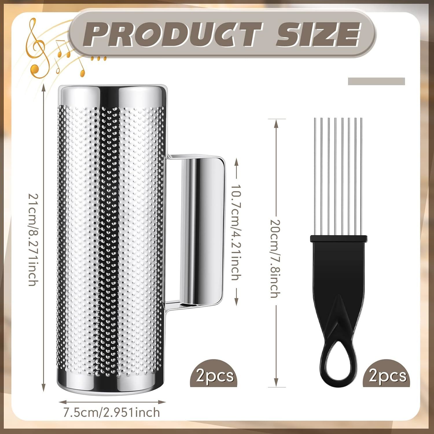 The Kathfly 4 Pc\. Metal Guiro Instrument Stainless Steel Guiro Musical ...