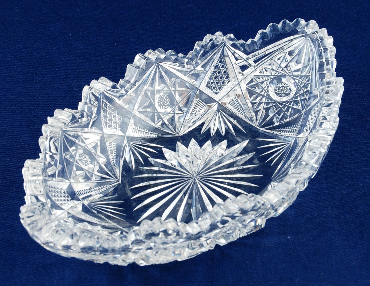American Brilliant Cut Glass Relish Candy Dish Crystal Bowls