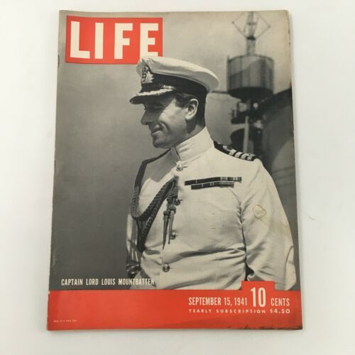 VTG Life Magazine September 15 1941 Capt. Lord Louis Mountbatten ...