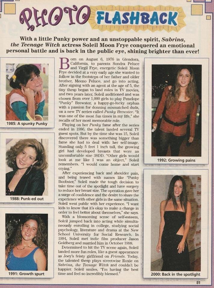 Soleil Moon Frye Punky Brewster teen magazine pinup clipping Bop photo ...