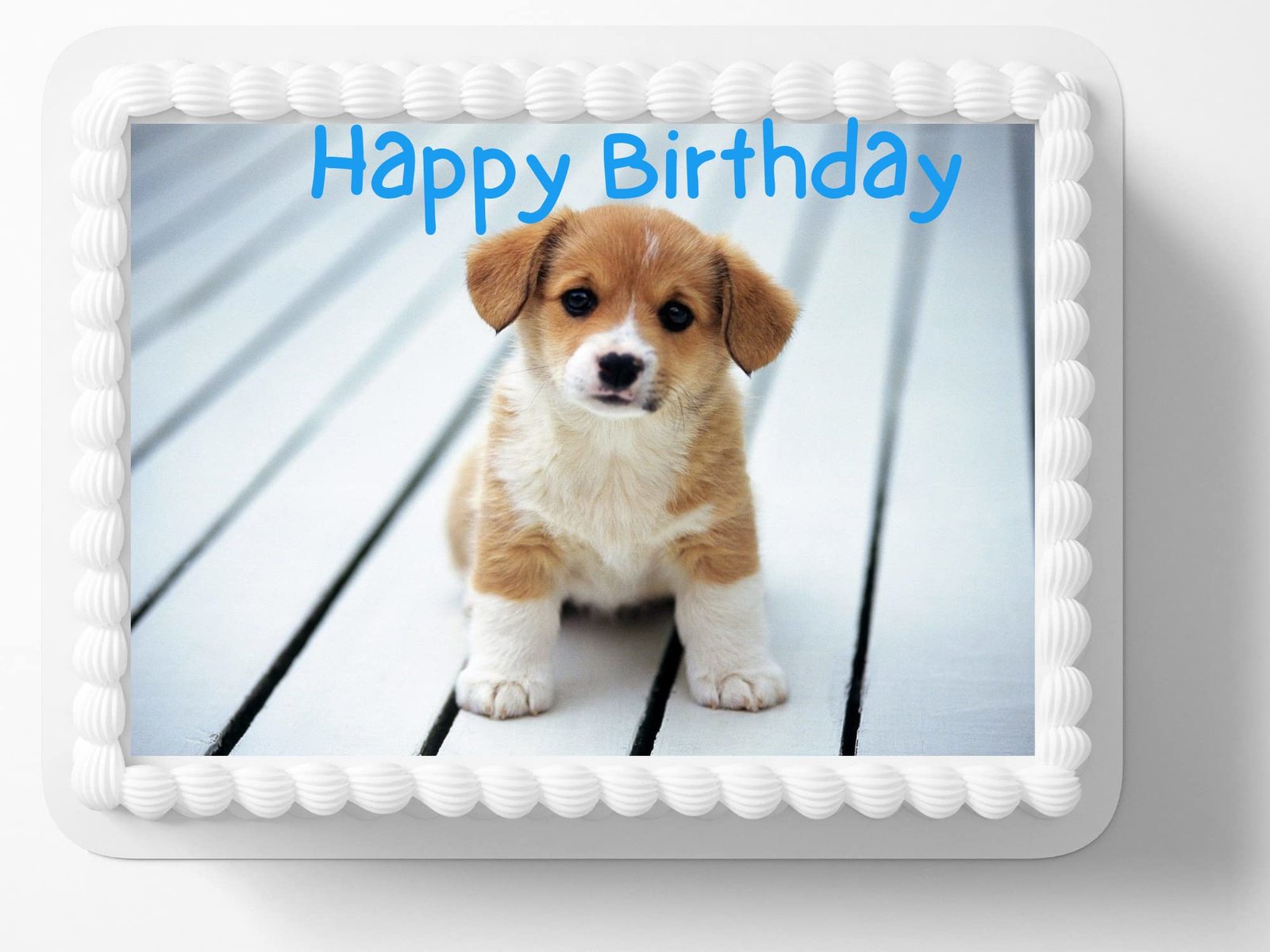 Edible Image Corgi Puppy Puppies Happy Birthday Edible Cake Topper ...