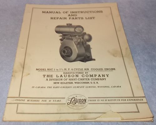 Lauson Engine Manual of Operation 4 Cycle and 50 similar items