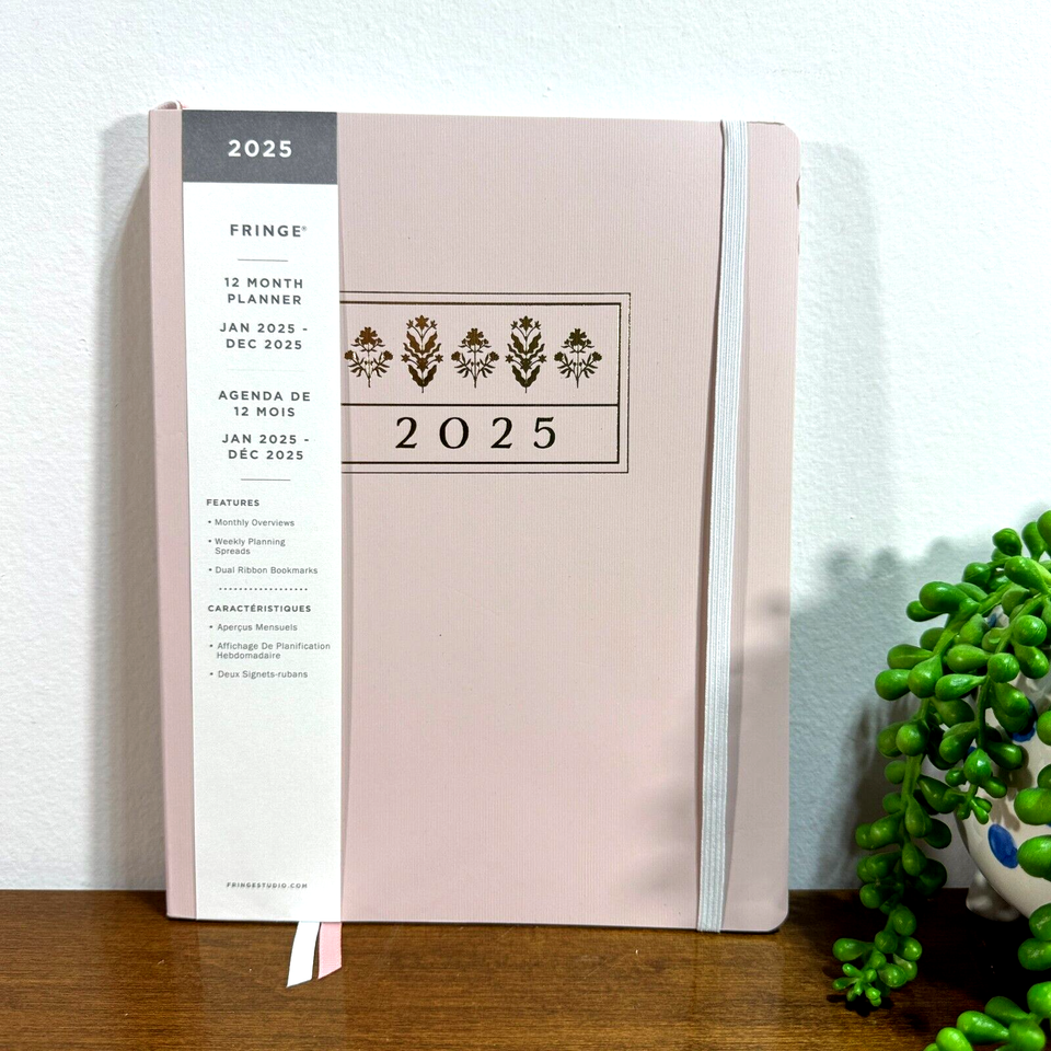 2025 Planner Monthly Weekly Layouts Notes Pages Light Pink Tan Fringe 7 ...