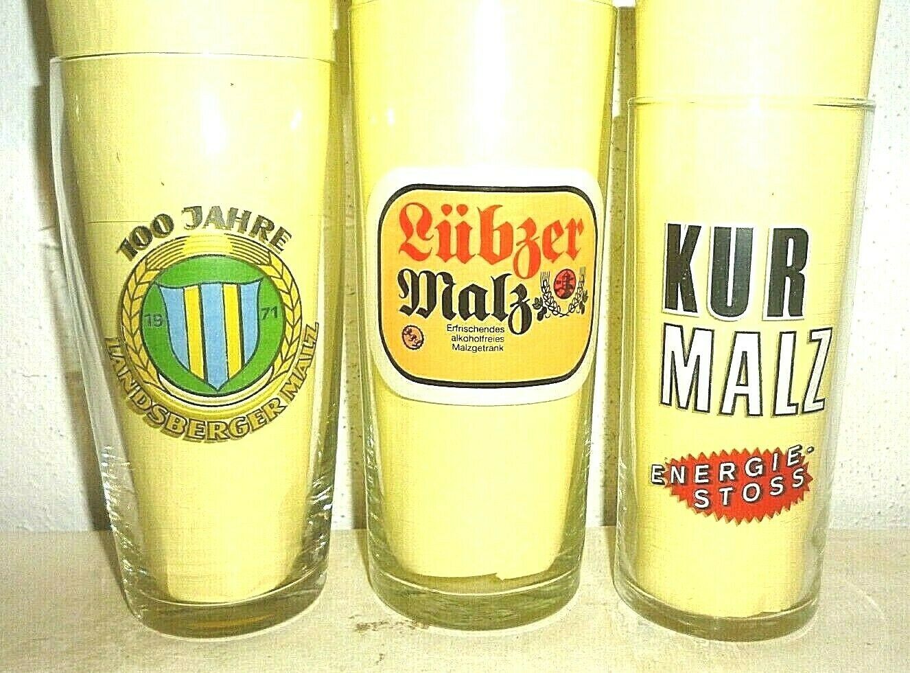 3 Landsberger Lubzer Kur Malz Bier German Beer Glasses - Germany