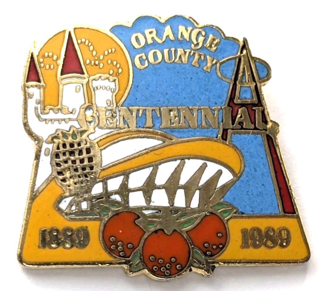 Orange County CA Centennial 1889–1989 Lapel Pin Castle Oranges Blimp ...