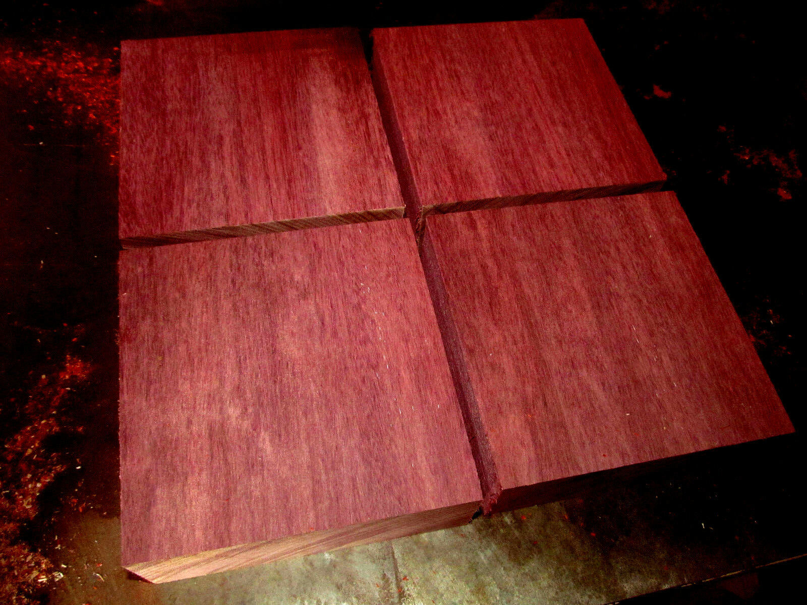 Four Kiln Dried Exotic Purpleheart Bowl Blanks Lumber Lathe 6 X 6 X 2