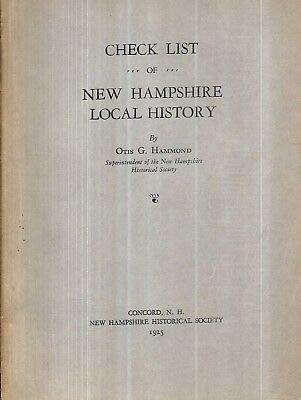 RARE 1925 CHECK LIST OF NEW HAMPSHIRE LOCAL HISTORY FIRST EDITION ...