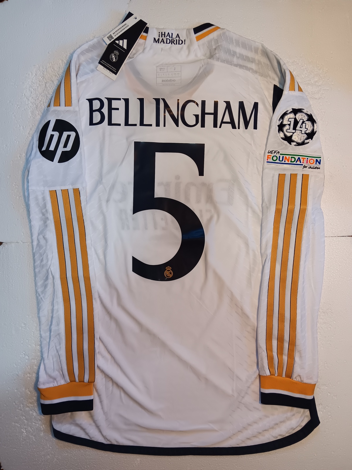Jude Bellingham Real Madrid UCL Match Home Long Sleeve Soccer Jersey ...