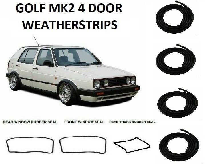For Volkswagen Golf MK2 Sedan Door, Windows,Trunk Rubber Seals Gaskets ...