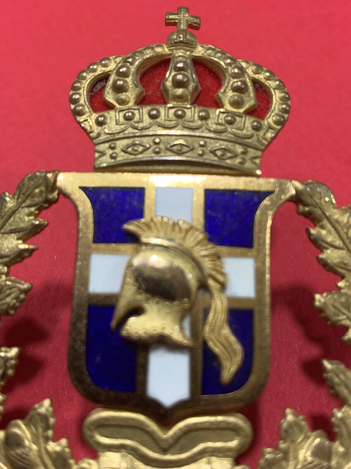 GREEK ARMY OFFICER CAP BADGE -EMBLEM INSIGNIA KINGDOM TIME RARE ...