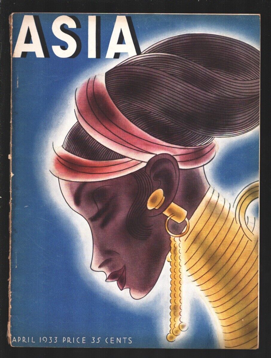Asia 4/1933-Padaung Girl cover art by Frank McIntosh-Great wall of ...