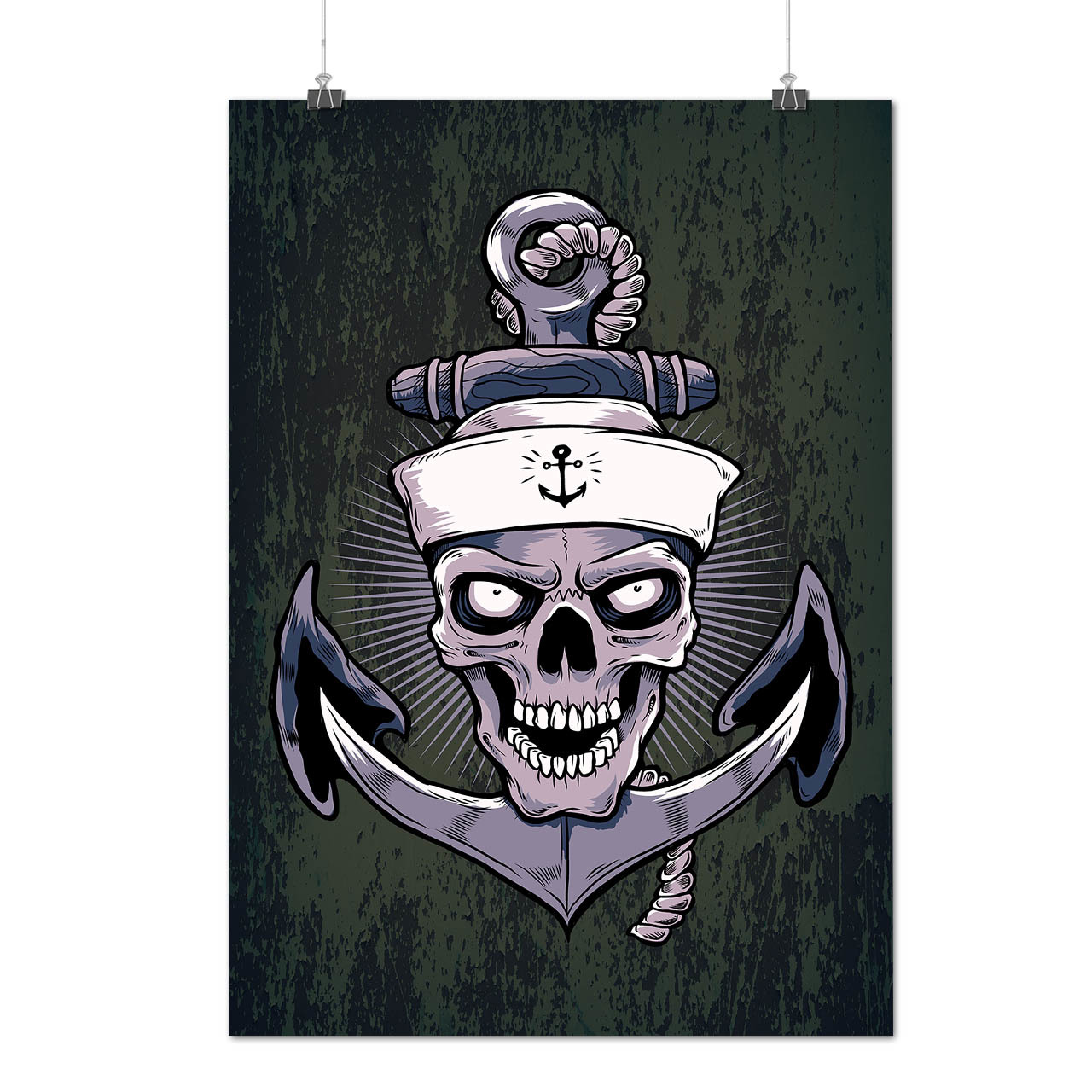 Sailor Horror Angry Skull Matte/Glossy Poster A0 A1 A2 A3 A4 | Wellcoda ...
