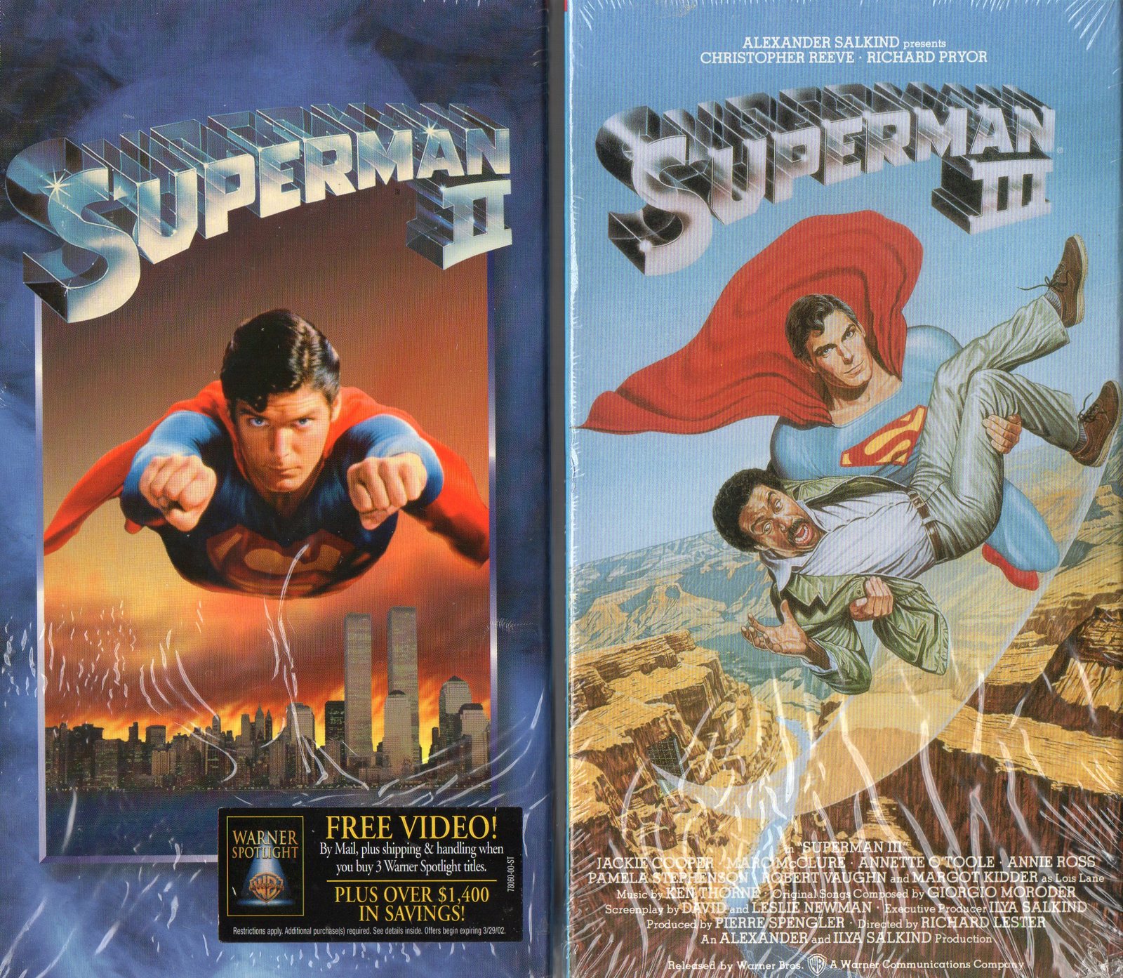 SUPERMAN trilogy (vhs) *NEW* Christopher Reeve, Marlon Brando, FX Award ...