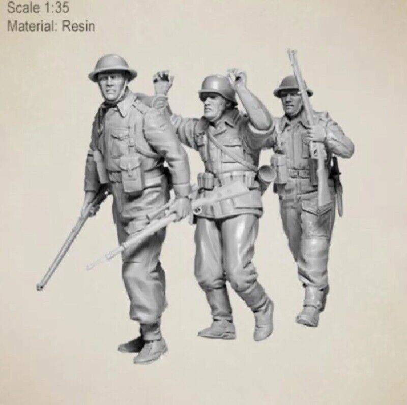 1/35 Resin Model Kit British Soldiers & Captive WW2 Unpainted - Figures