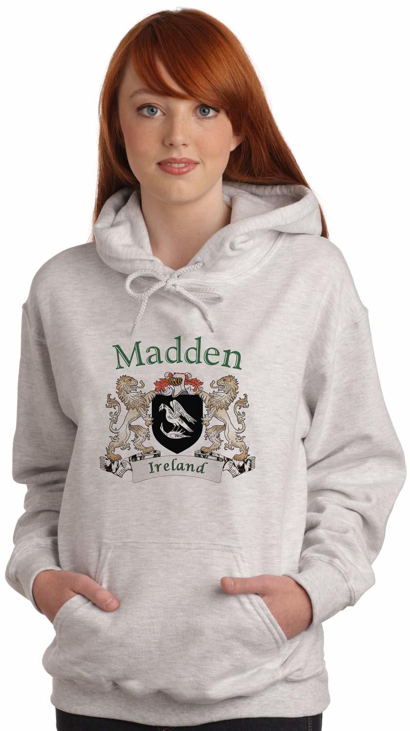 Madden Irish Coat of Arms Ash Hooded Sweat shirt - Fashion
