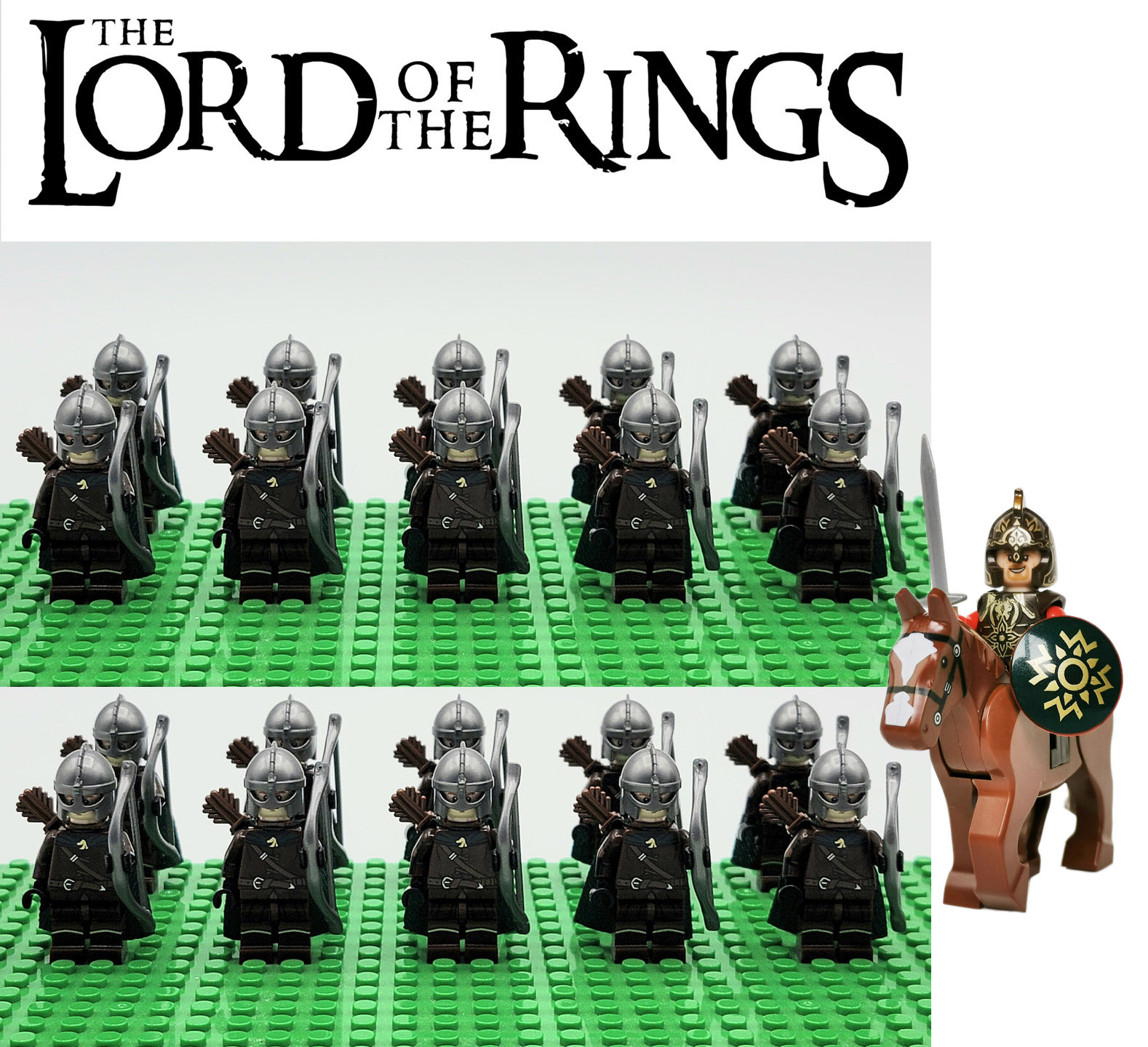 LOTR Mounted King Theoden & Rohan Light Archers Army 22 Minifigures Set ...