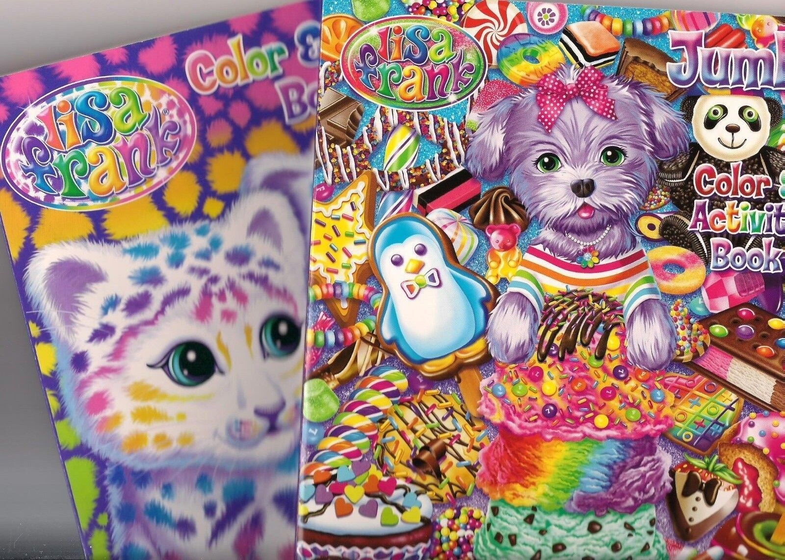 2 Lisa Frank Activity Books Color Word Search Mazes Animal Design - Books