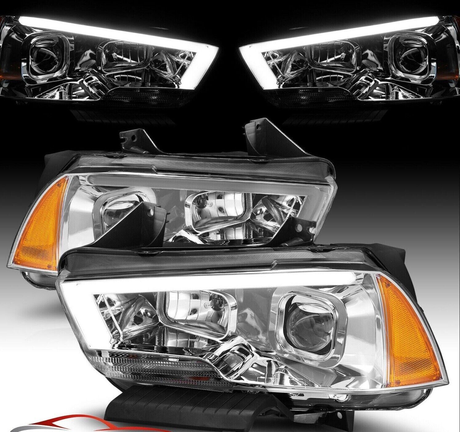NEWMAR BAY STAR 2018 2019 CHROME LED PROJECTOR HEADLIGHTS HEAD LIGHTS ...