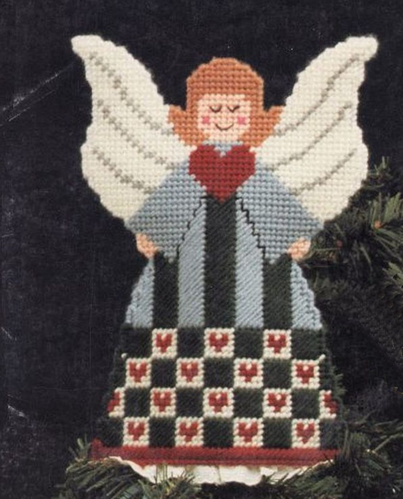 Plastic Canvas Heavenly Angel Tree Top Centerpiece Matching Ornament ...