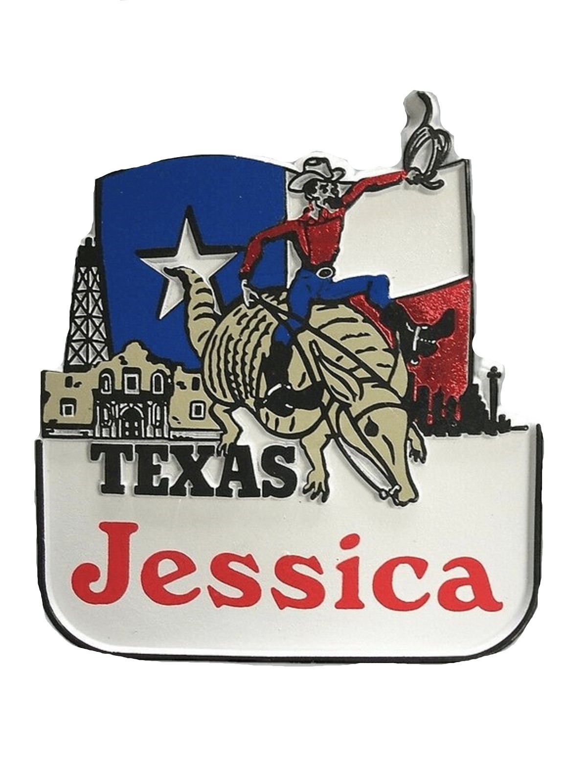 Texas Souvenir Fridge Magnet With The Name Jessica - Refrigerator Magnets