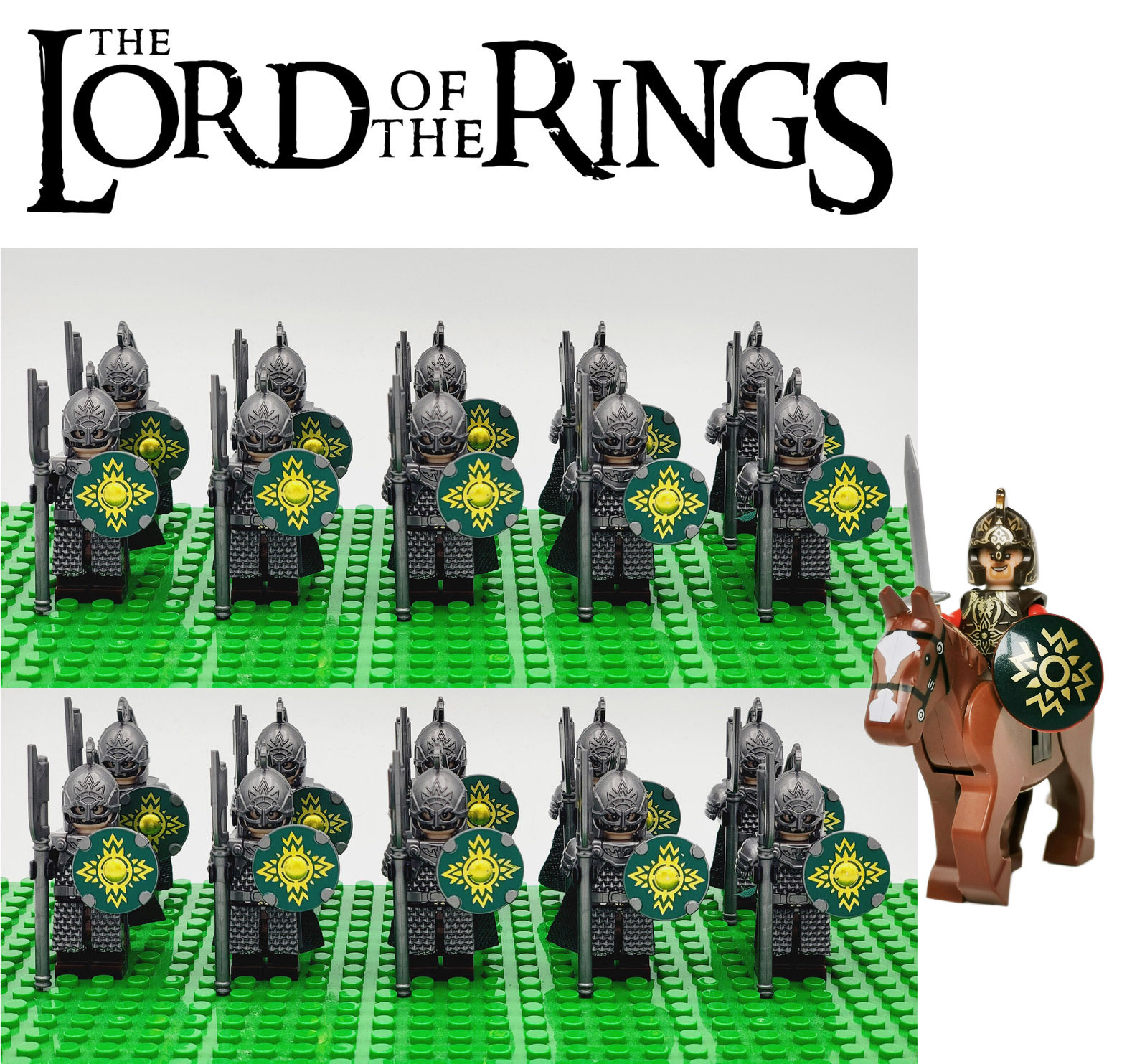 LOTR Mounted King Theoden & Rohan Heavy Long Axe Army 22 Minifigures ...