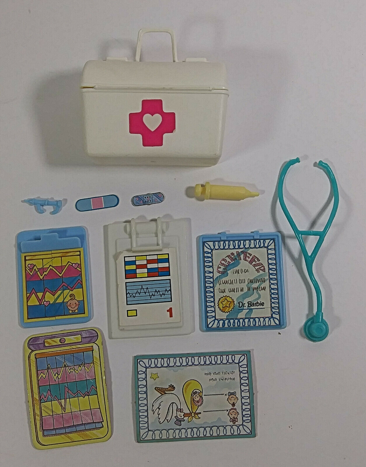 Vintage Barbie Medical Accessory Lot 11 Mattel Miniature Diorama Doctor ...