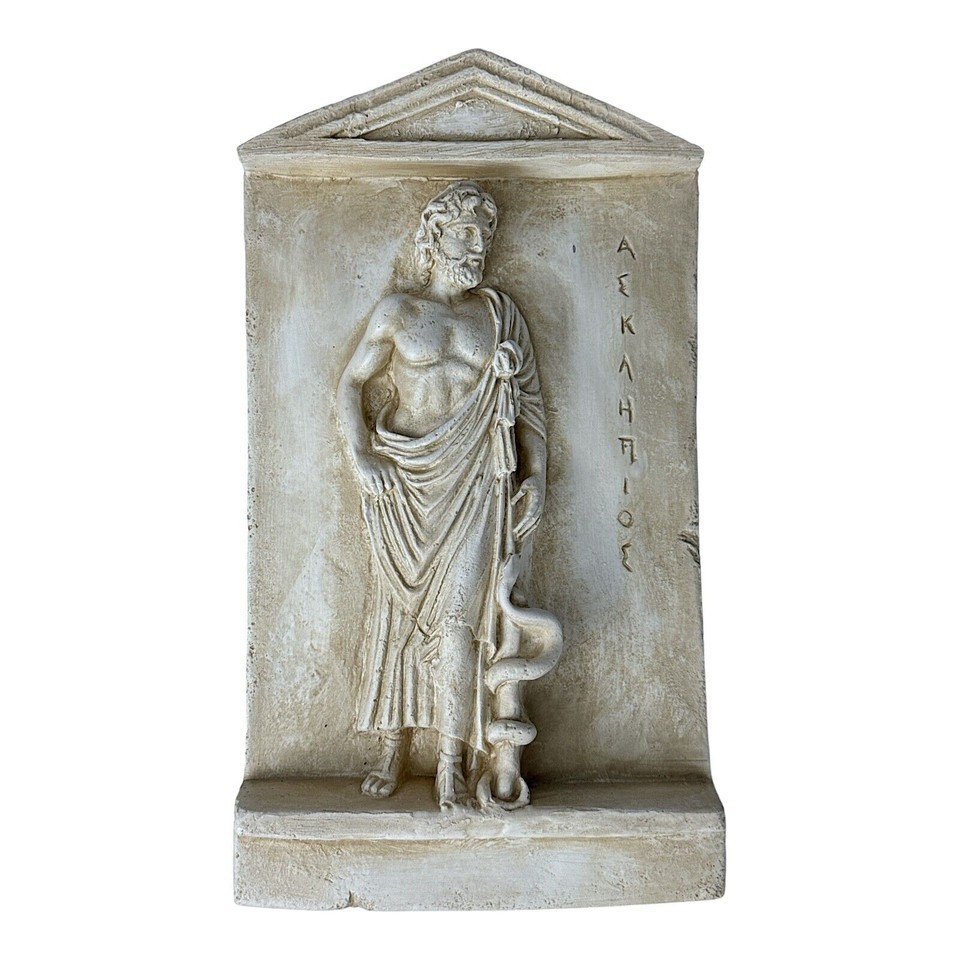 Asclepius Greek God of Medicine & Doctors Wall Decor Plaque Relief ...