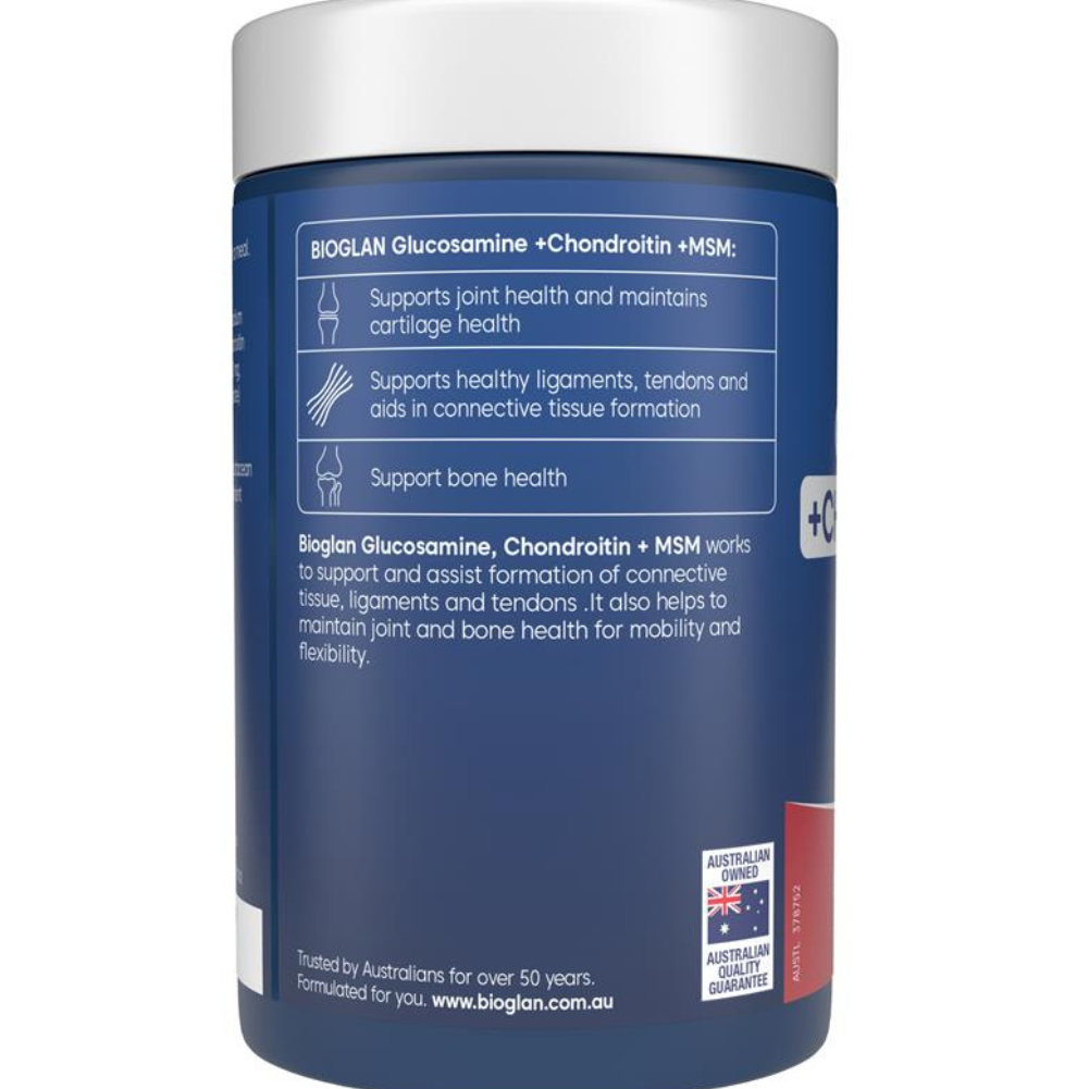 Bioglan Glucosamine Chondroitin + MSM - 180 Tablets - Vitamins & Minerals