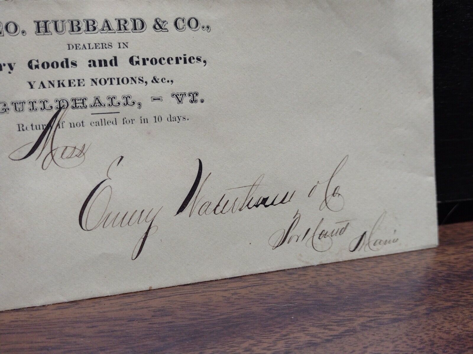1800s Letterhead Envelope - Geo. Hubbard Co. Goods & Groceries ...
