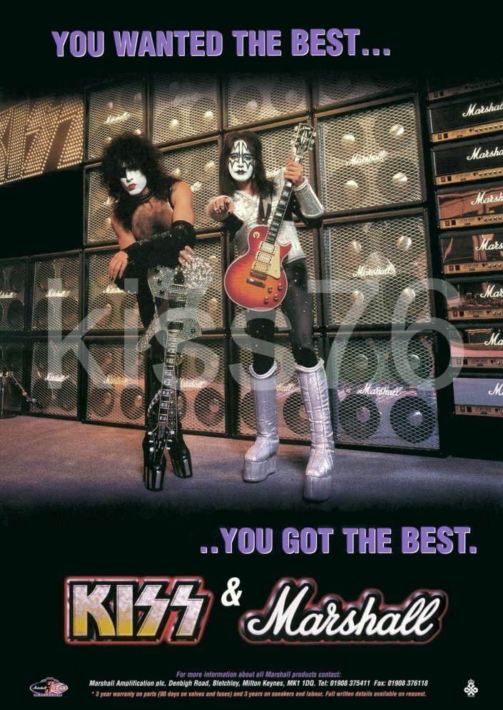 KISS Band Rare Marshall Amps 20 x 28 RP Promo Poster Print - Ace Paul ...