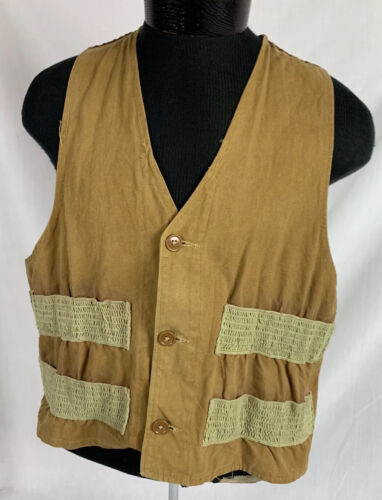 Vintage Bullseye Bill Vest Hunting Field Jacket Shotgun Pockets USA ...