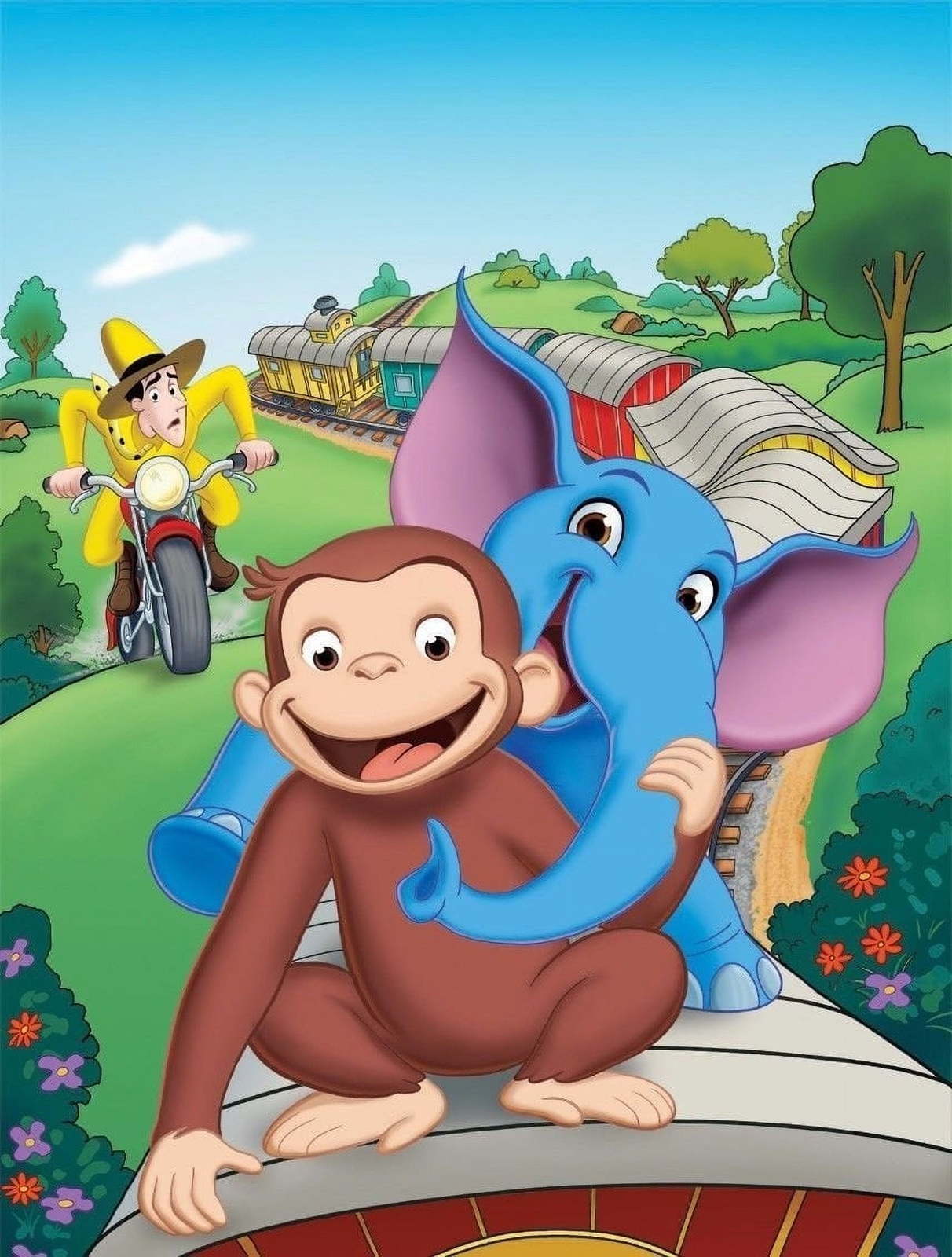 Curious George The Elephant Upstairs Edible Cake Topper Image ...
