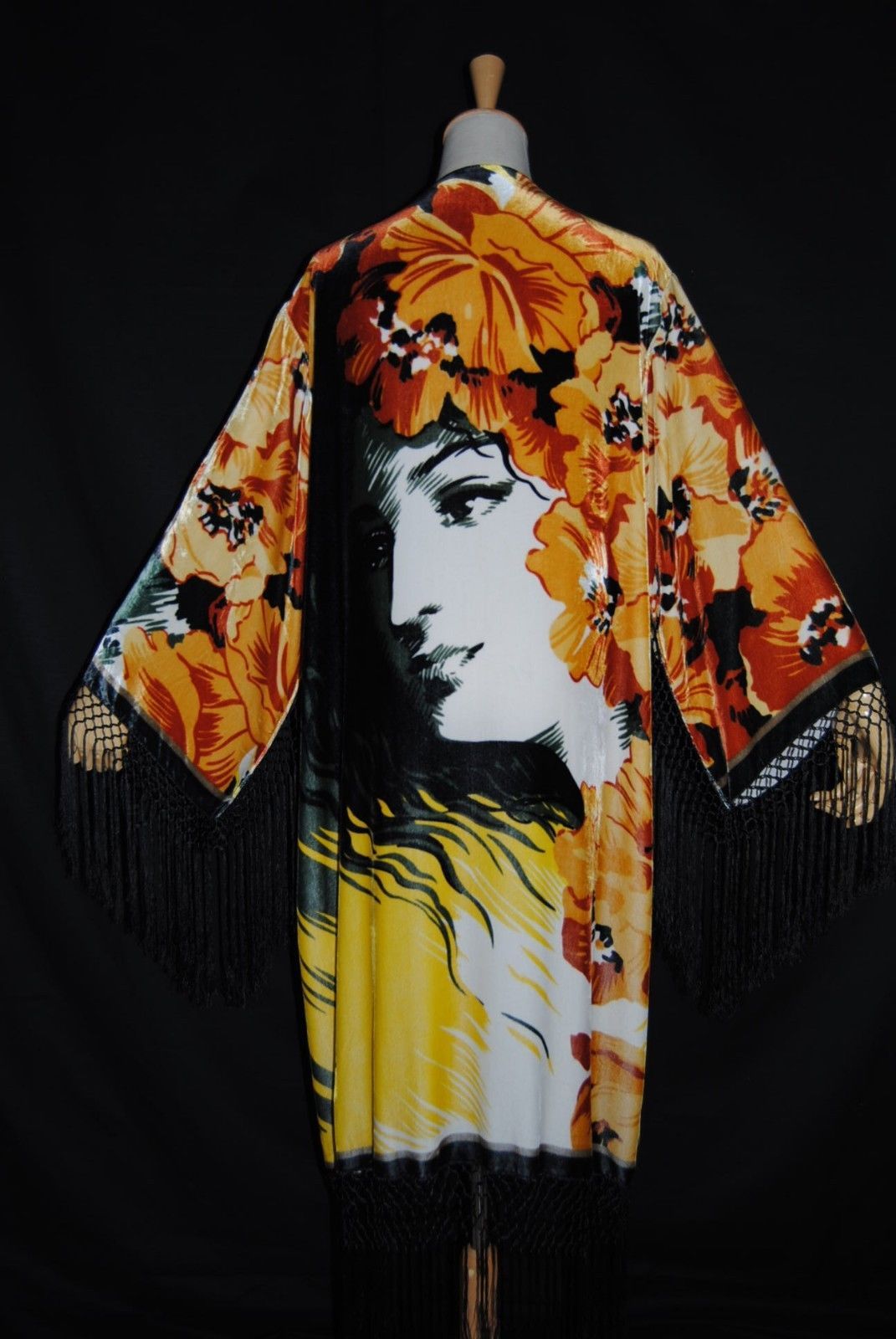 Butter Creame Alphonse Mucha Bohemian Gypsy Velvet Kimono Boho ...