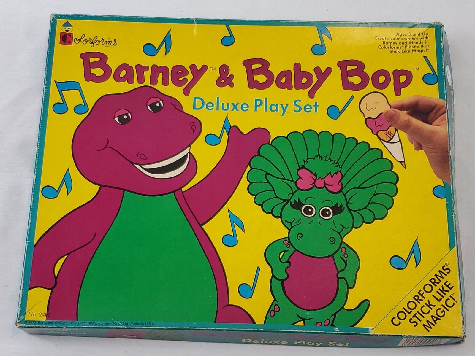 VINTAGE 1993 Barney & Baby Bop Colorforms Play Set - Colorforms