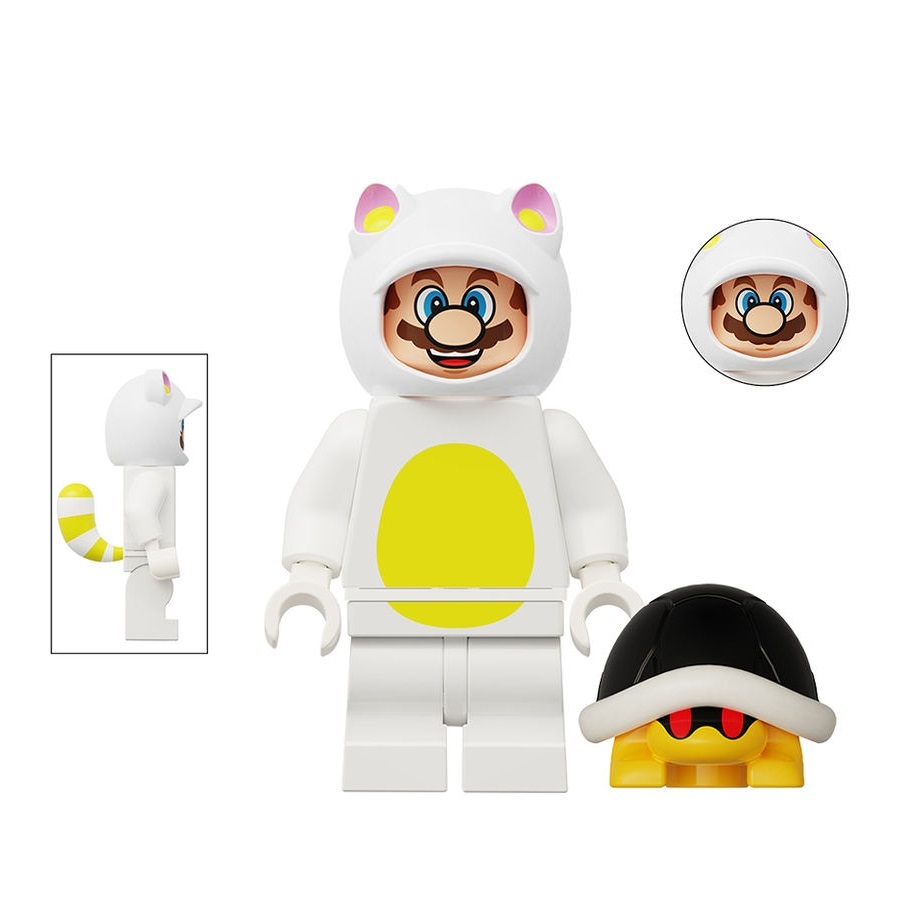 8pcs Super Mario Brothers Minifigures Set Baby Mario Luigi Toad Tanooki ...