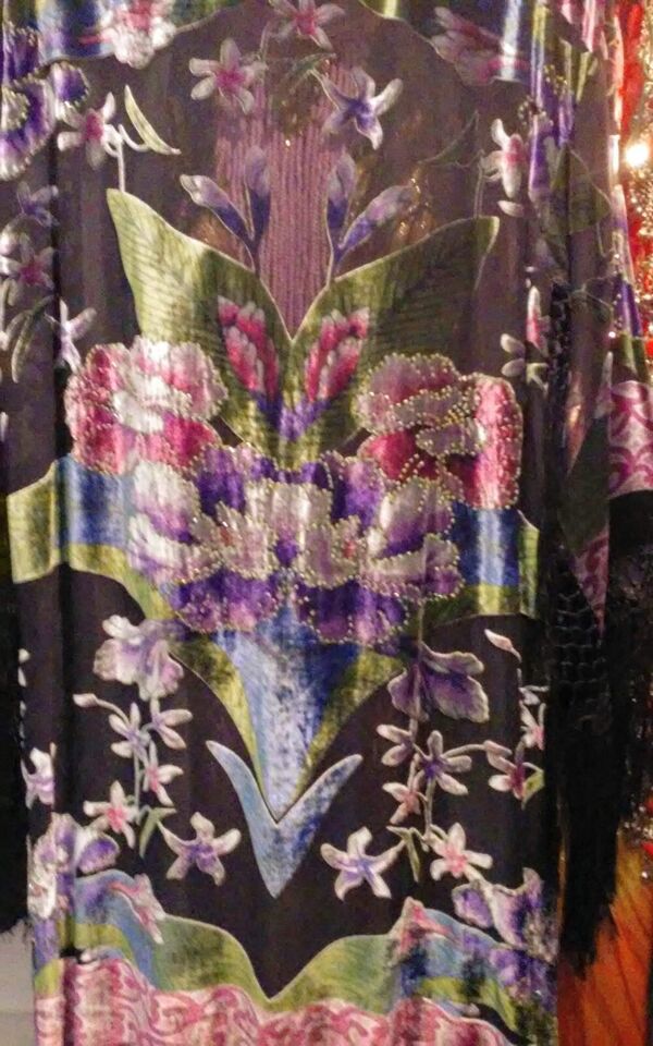 PURPLE & BLACK ARTDECO STEVIE NICKS STYLE VELVET MUCHA GYPSY BOHO ...