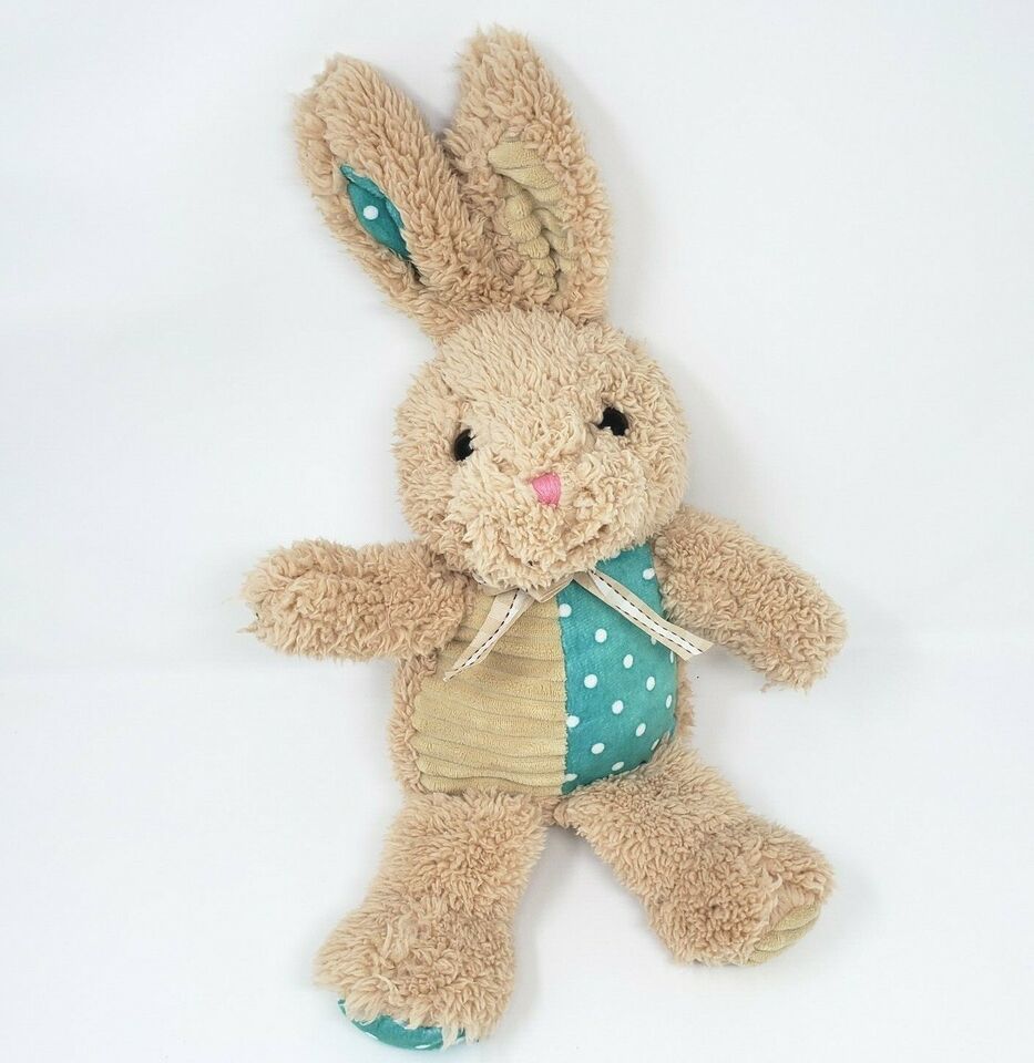 17" HOMERBEST BABY BROWN & TEAL BUNNY RABBIT SOFT STUFFED ANIMAL PLUSH ...