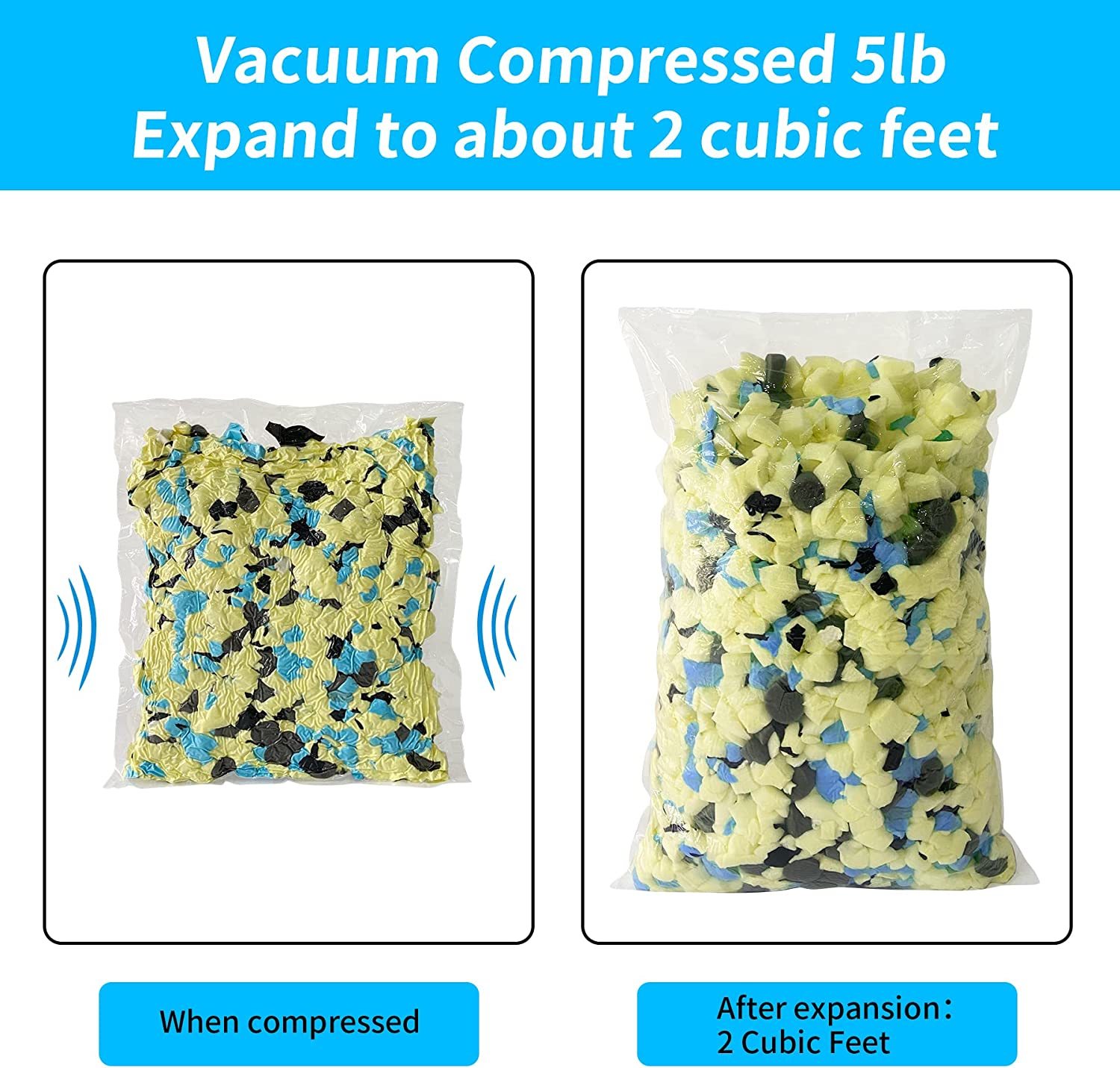 Jecqbor 5lbs Shredded Memory Foam Filling for Bean Bag Chair,, Stuffed ...
