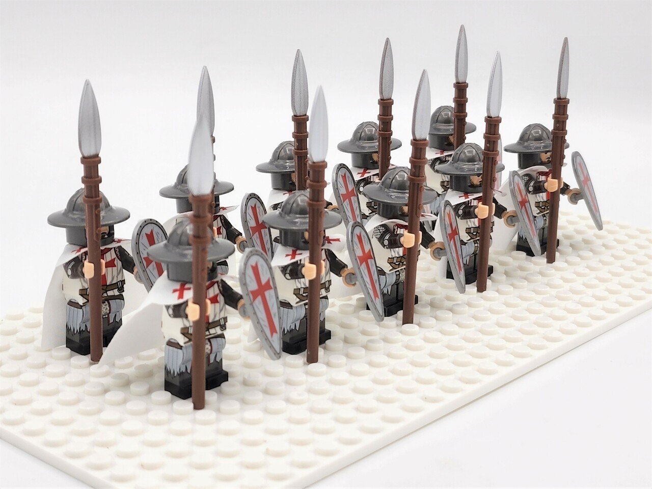 The Knights Templar Spearmen the Crusader Army 10pcs Minifigure Bricks Toys - Building Toy ...