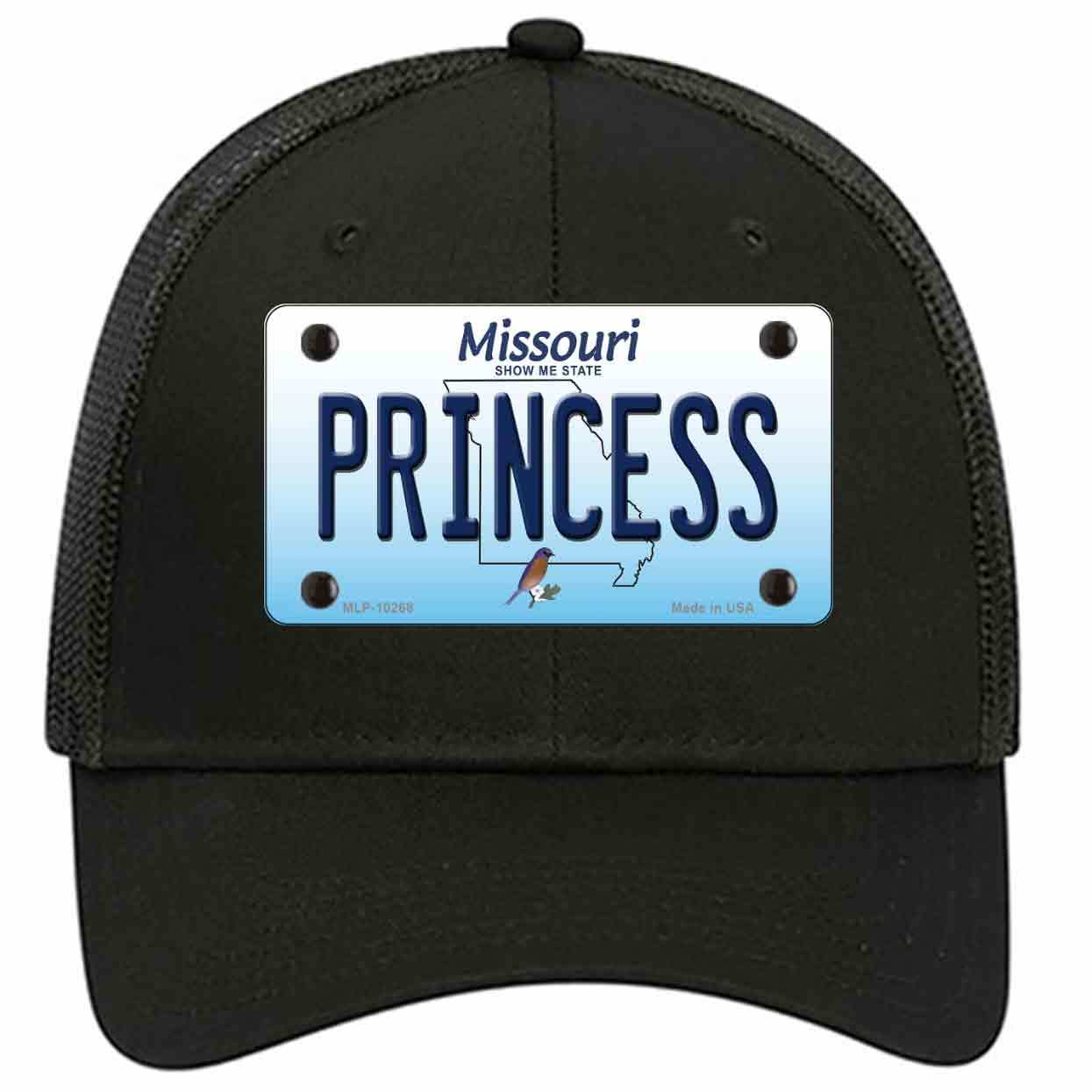 Princess Missouri Novelty Black Mesh License Plate Hat - Hats